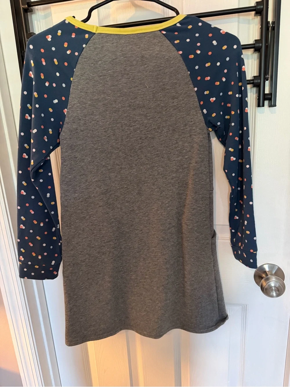 Matilda Jane | Dresses | Matilda Jane Gray Dress With Navy Polka Dot ...